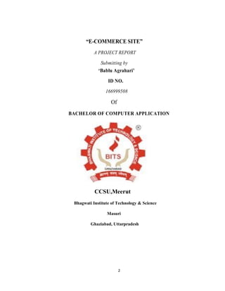 e commerce project report,E-Commerce,Eshop,report | PDF