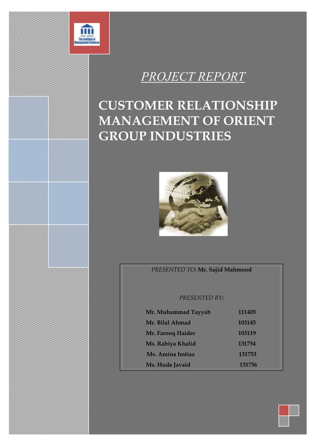 Orient Customer Relationship Management Project Report | PDF