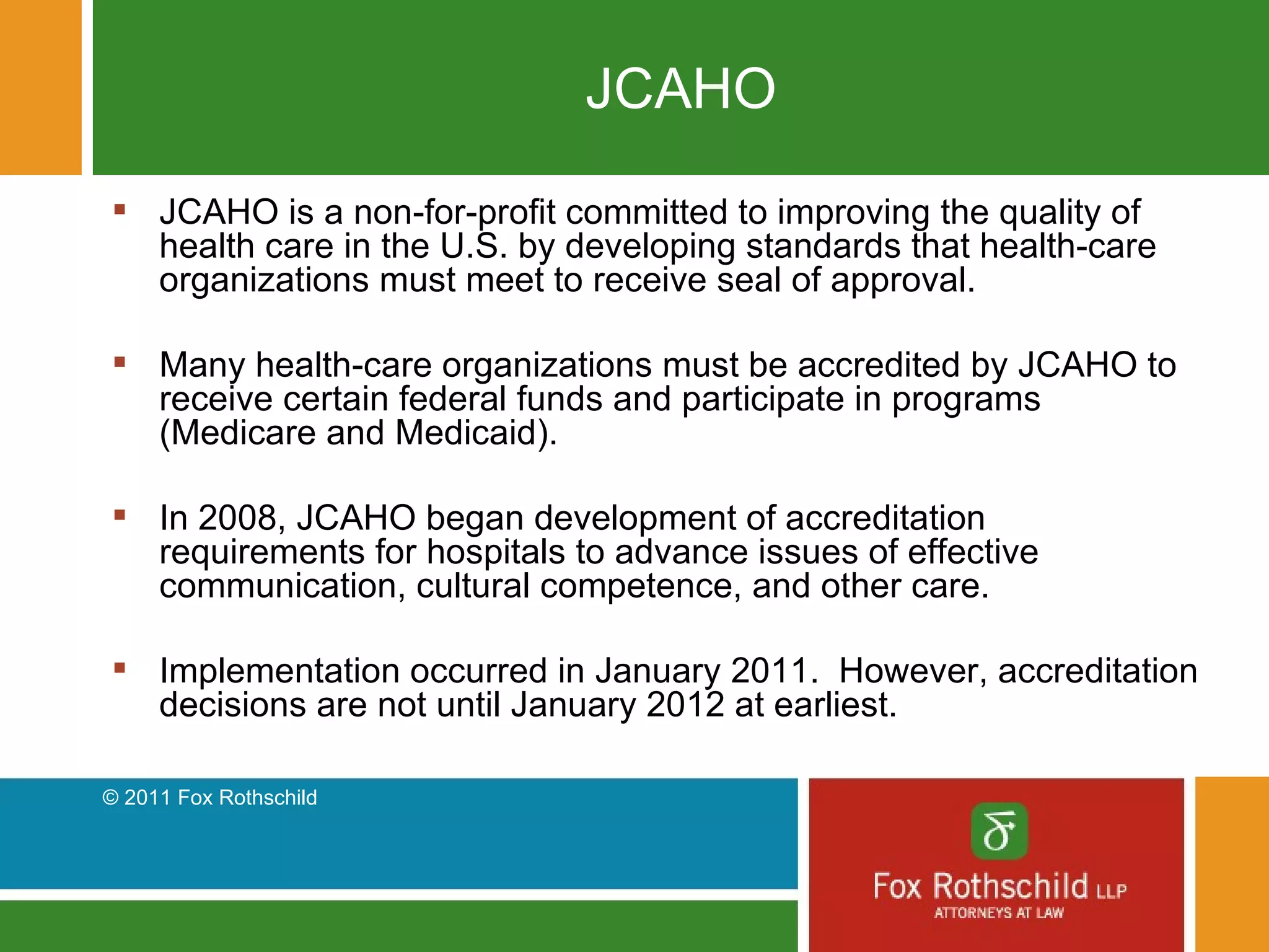 New Requirements And Challenges Joint Commission Cultural Competency ...