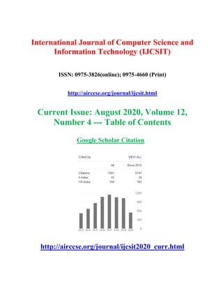 New research articles 2020 august issue- international journal of computer science information ...
