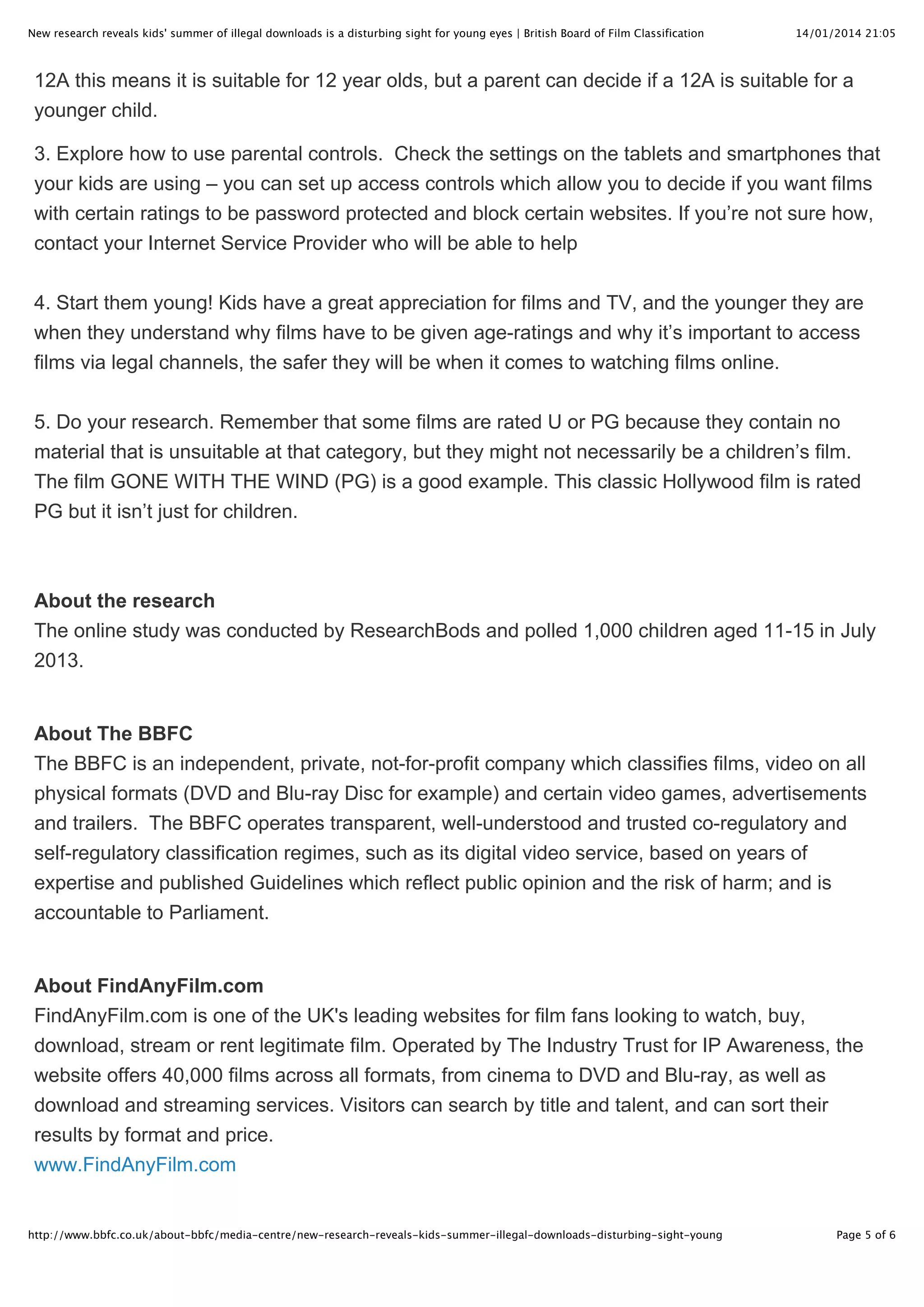 BBFC 2013 survey | PDF