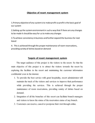 management information system on resort | DOCX