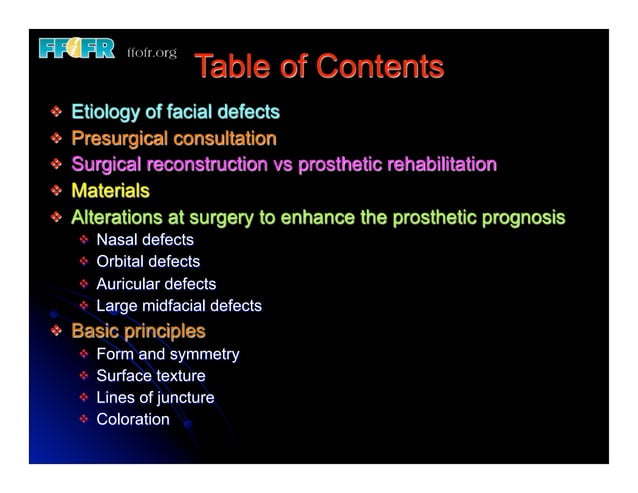 (New) restoration of facial defects basic priniciples | PDF