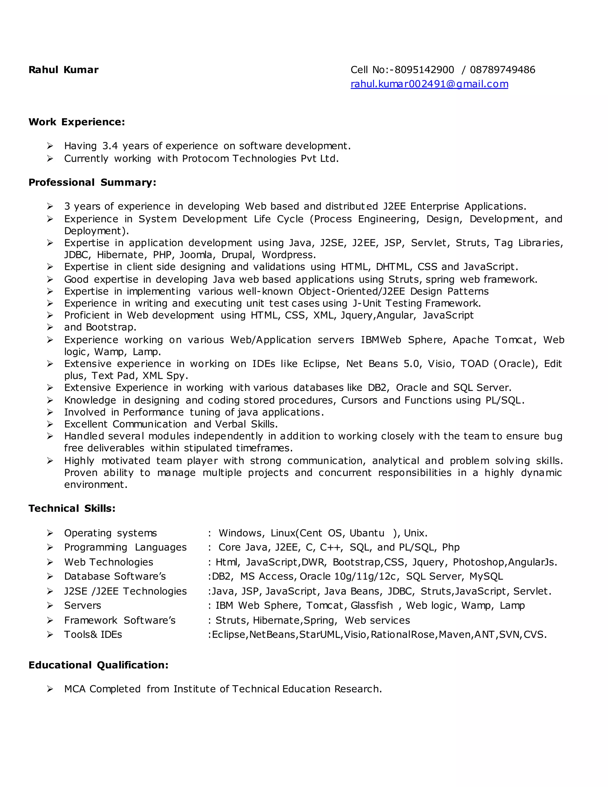 New resume | DOCX | Web Development | Internet