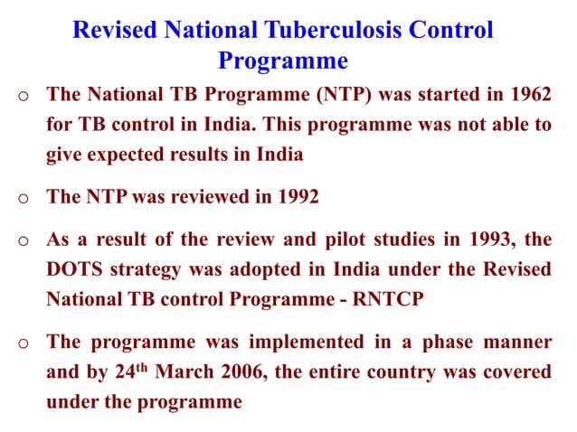 RNTCP | PPTX | Infectious Diseases | Diseases and Conditions