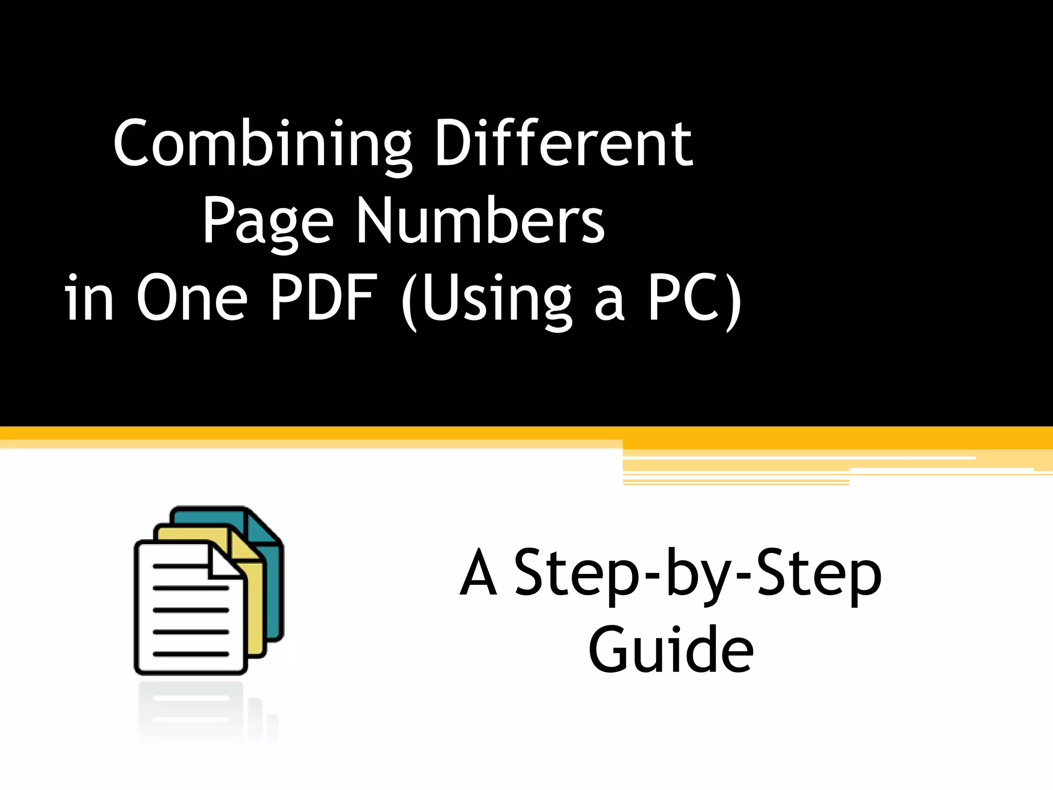 Different page numbers inserted in one document | PPTX