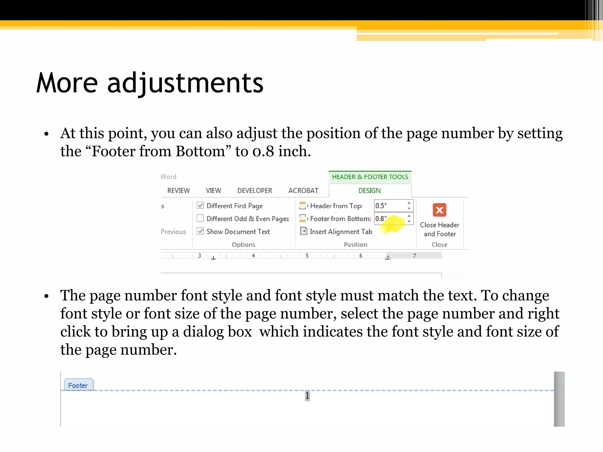 Different page numbers inserted in one document | PPTX