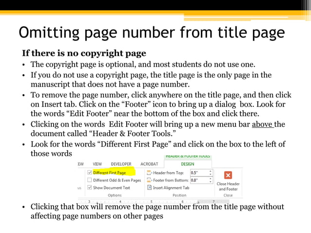 Different page numbers inserted in one document | PPTX