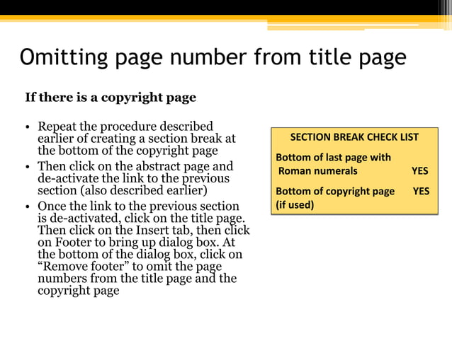 Different page numbers inserted in one document | PPTX