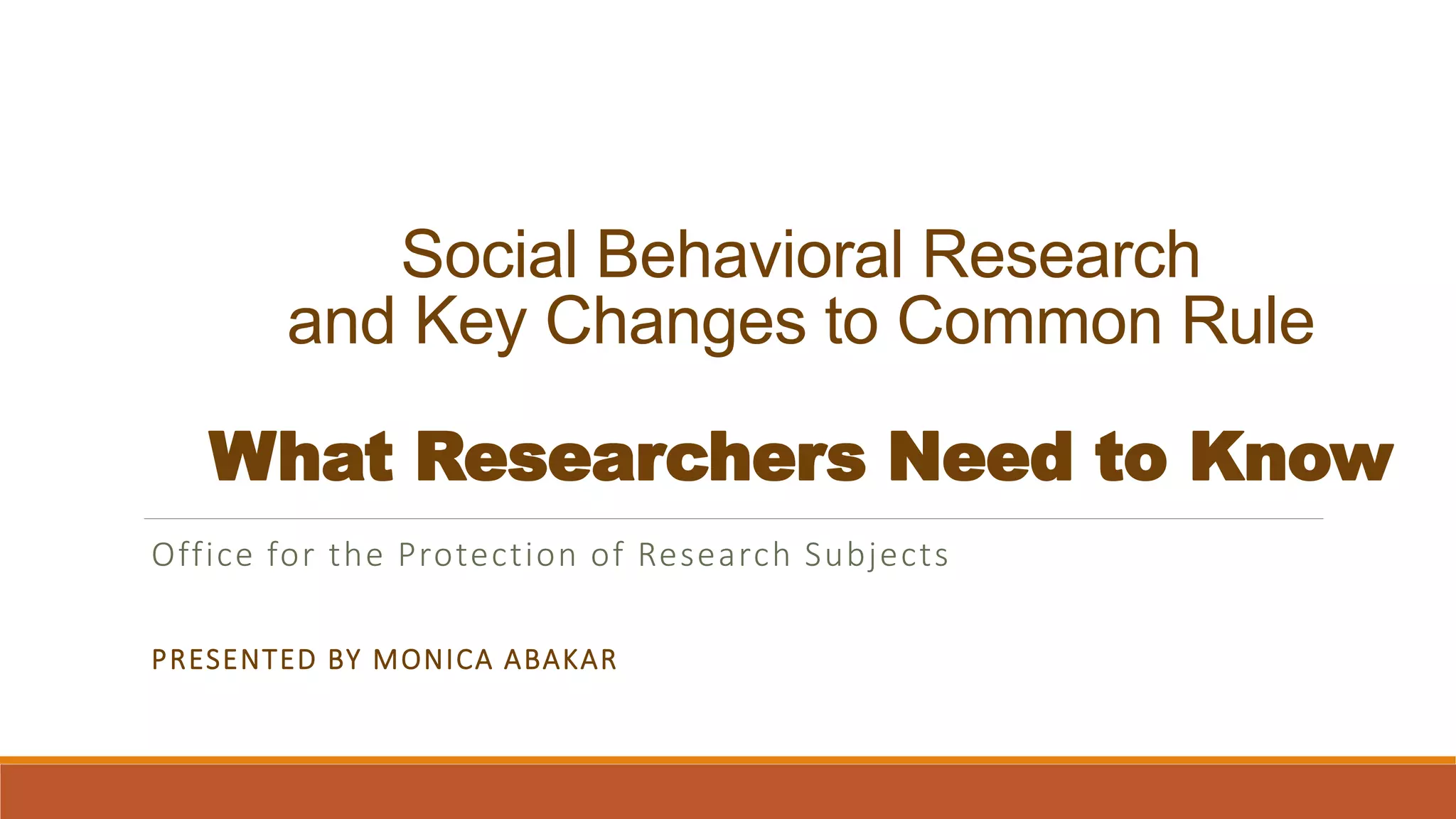 Revised Common Rule and SBR 12.13.18