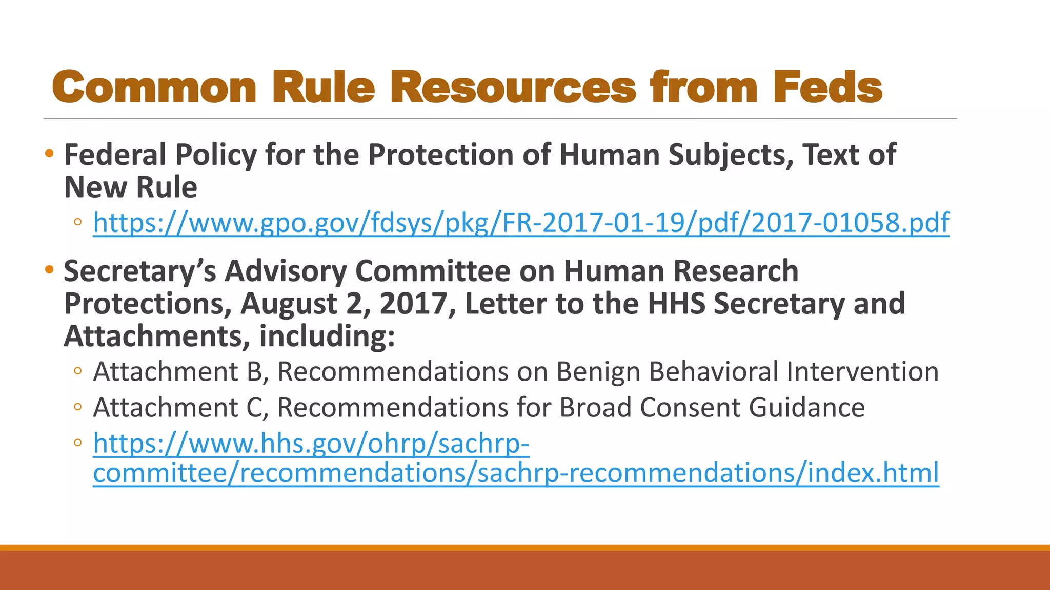 Revised Common Rule and SBR 12.13.18