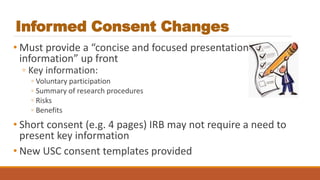 Revised Common Rule and SBR 12.13.18