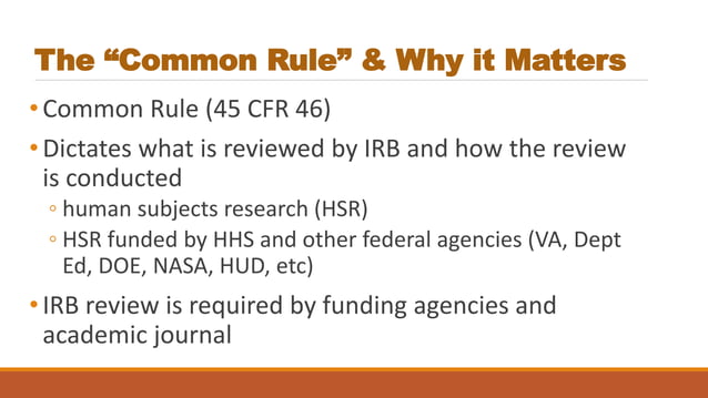 Revised Common Rule and SBR 12.13.18