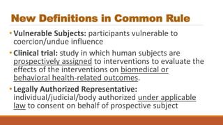 Revised Common Rule and SBR 12.13.18