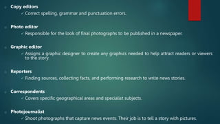 a presentation about newspapers newsroom | PPTX