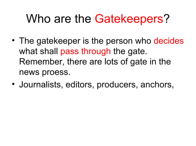 News Gatekeeping | PPT