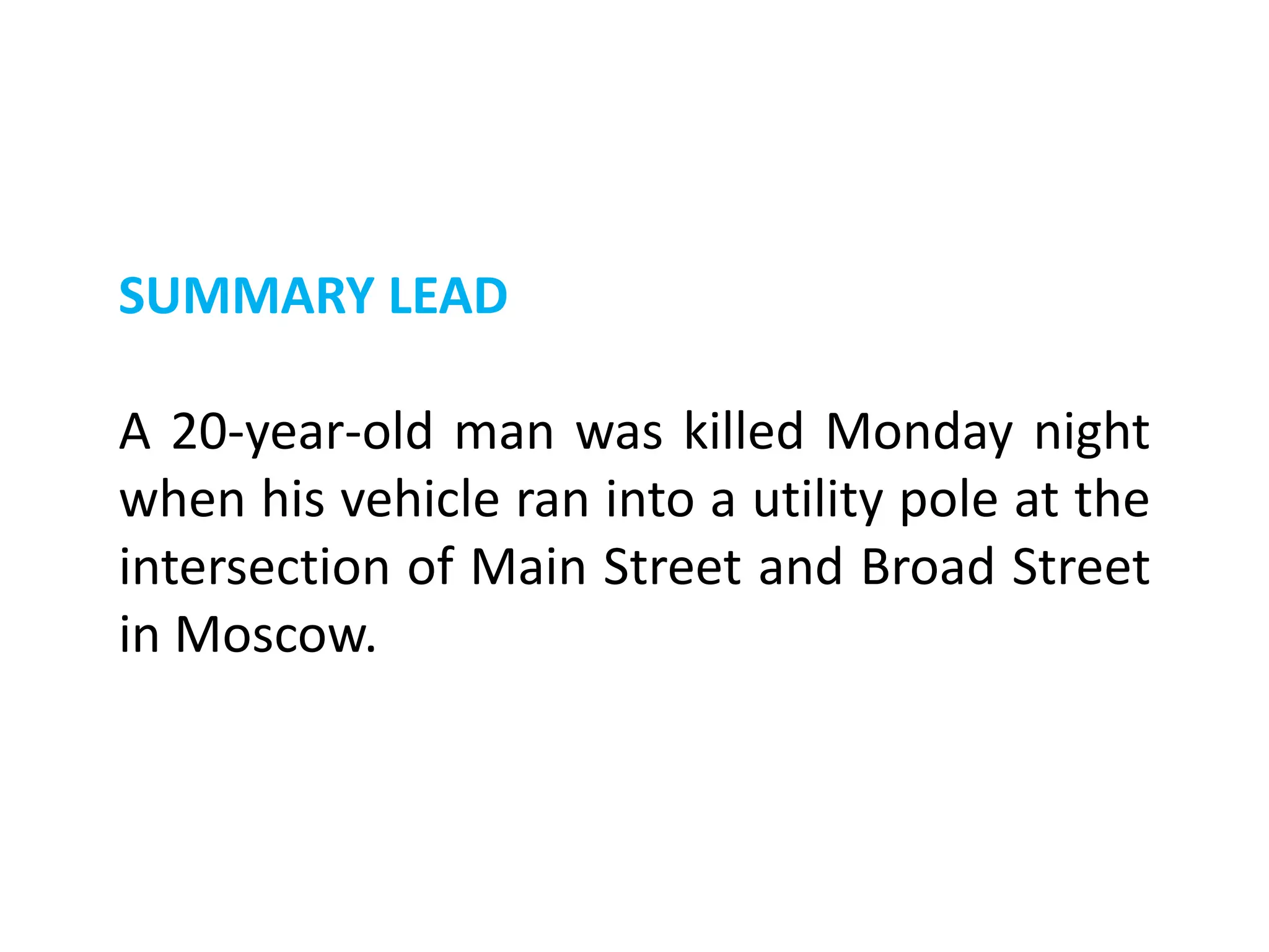 News-Writing_Examples-of-Lead in News Writing | PPTX