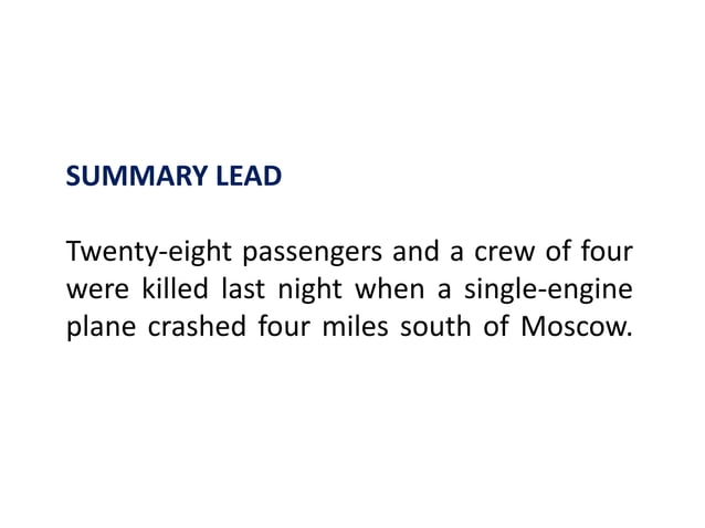 News-Writing_Examples-of-Leads in News Writing | PPTX