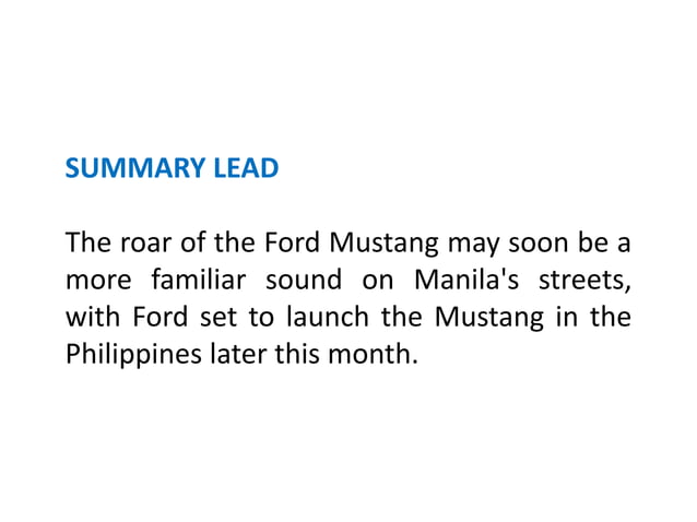 News-Writing_Examples-of-Leads in News Writing | PPTX