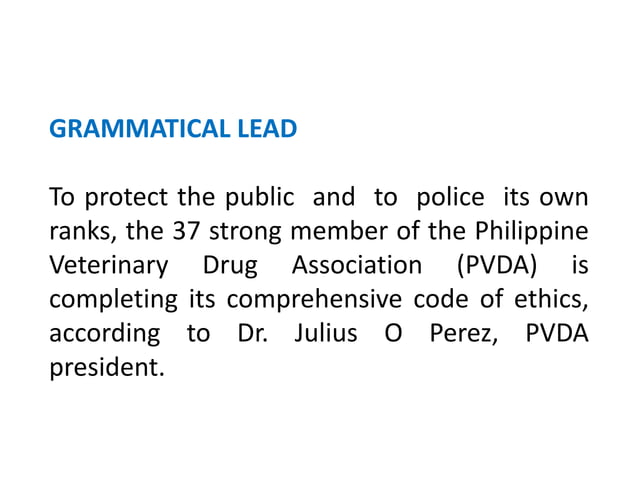 News-Writing_Examples-of-Leads in News Writing | PPTX