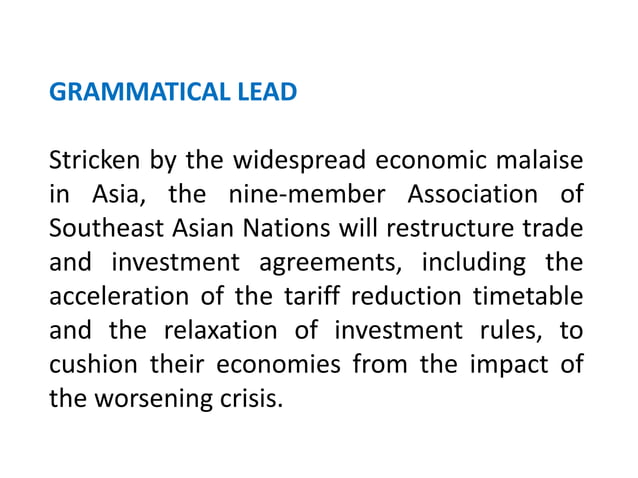 News-Writing_Examples-of-Leads in News Writing | PPTX