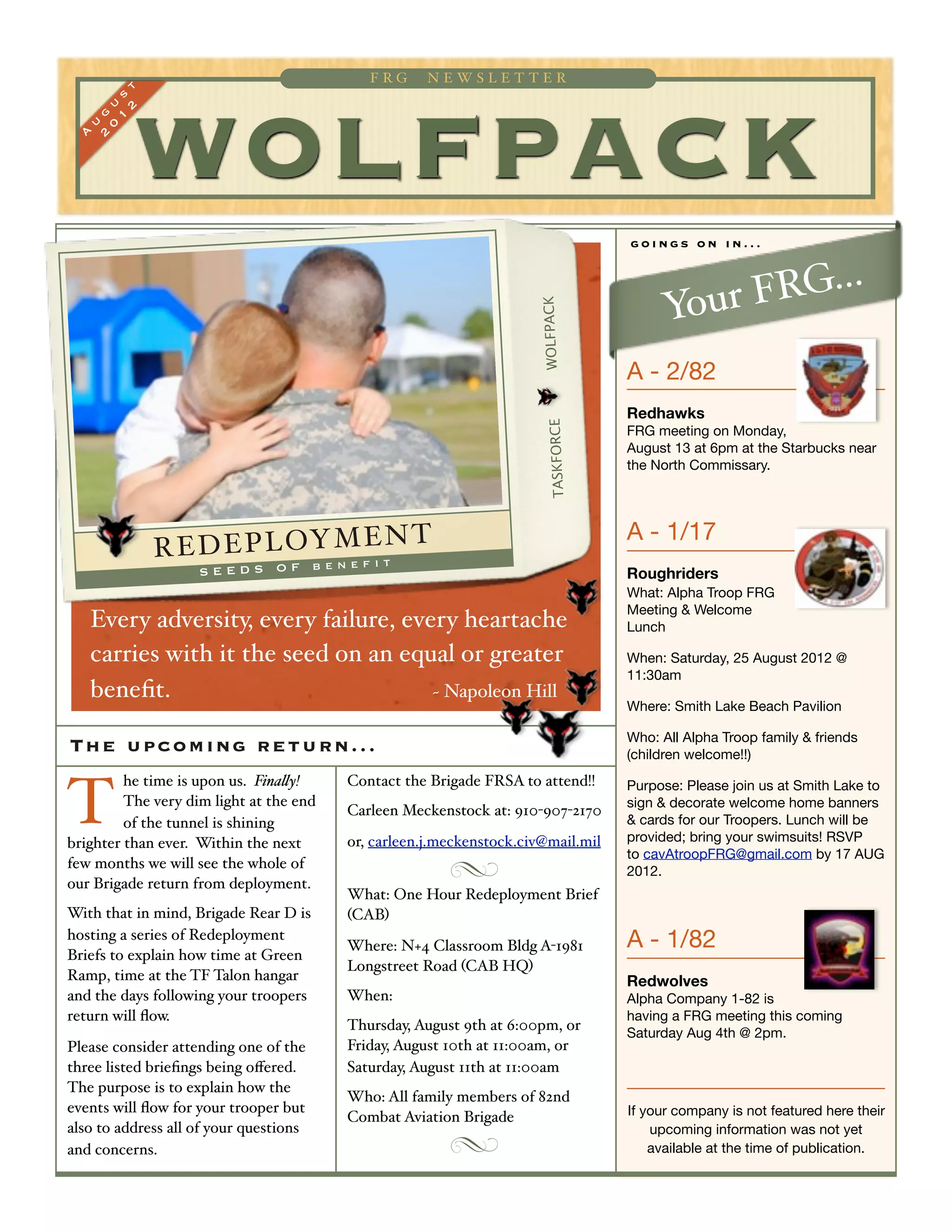 TF Wolfpack FRG Newsletter 8-1-12 | PDF