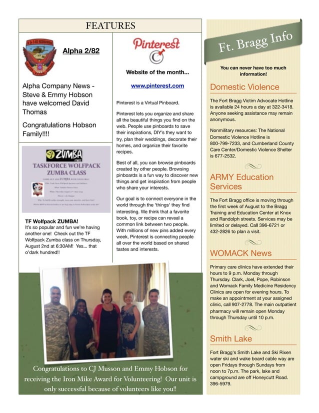 TF Wolfpack FRG Newsletter 8-1-12 | PDF | Medical Health