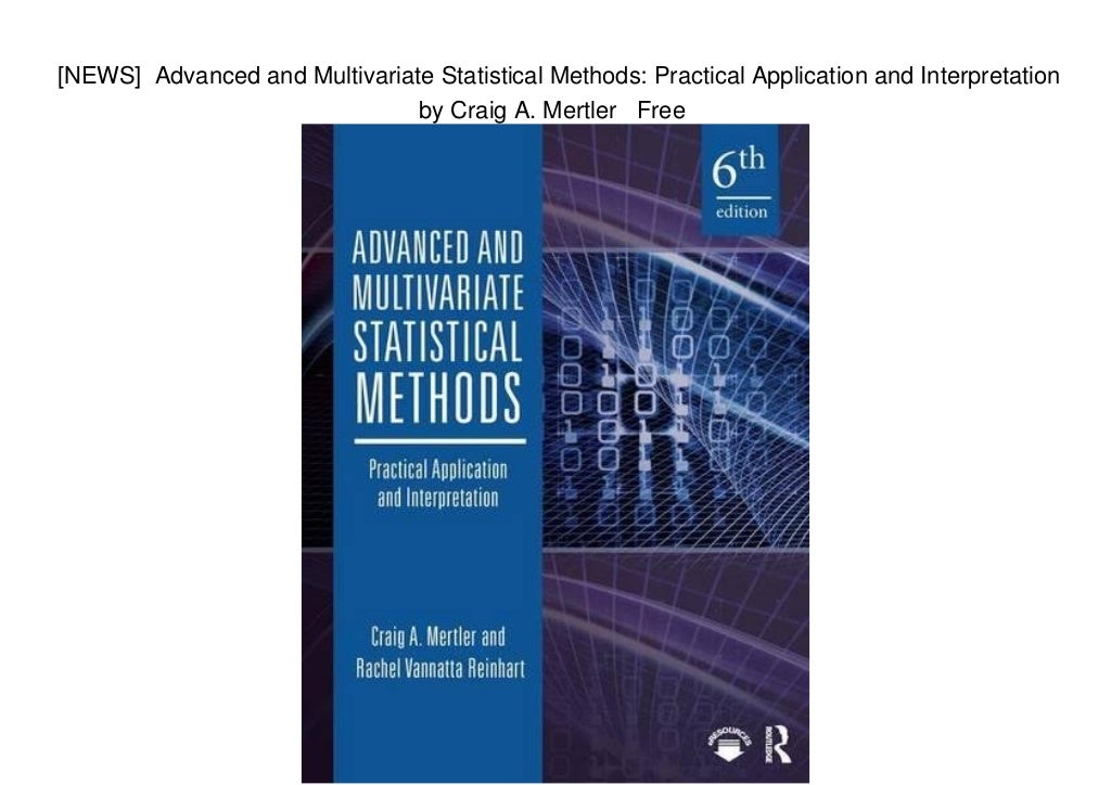 [news] Advanced And Multivariate Statistical Methods Practical