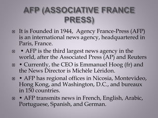 News agencies | PPTX | Media Industry | Industries