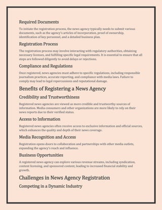 News Agency Registration Empowering Your Media Venture.pdf | Media ...