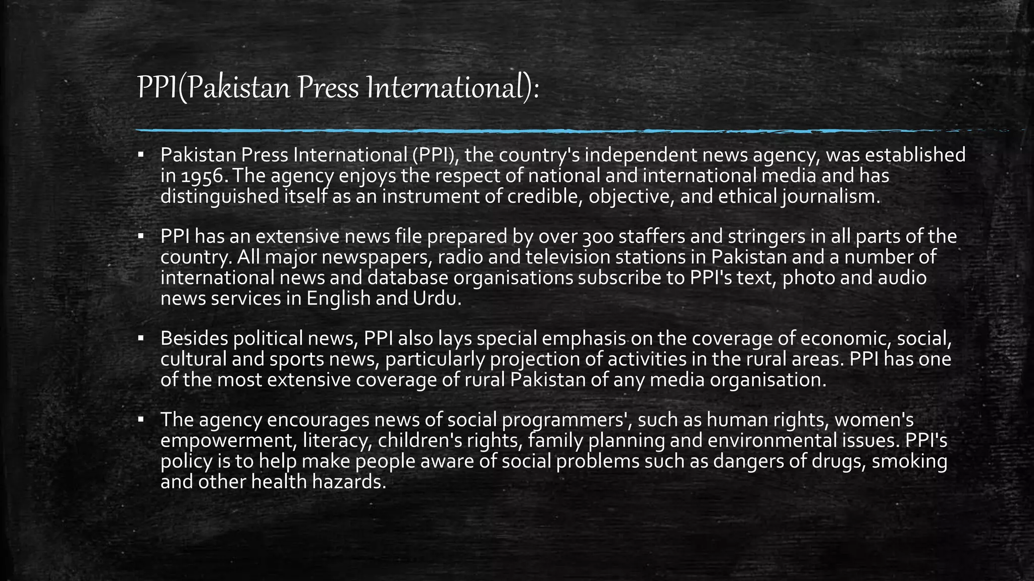 national and international news agencies | PPT