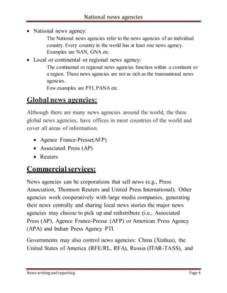 National News agencies slideshare | DOCX