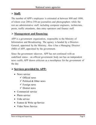 National News agencies slideshare | PDF