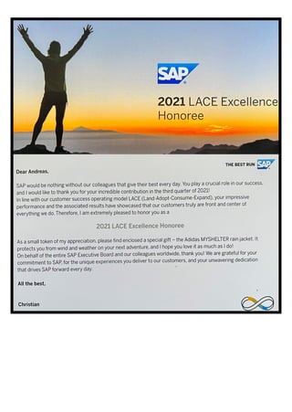 SAP LACE Excellence Honoree | PDF