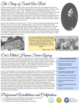 Sharing the Sarah A Reed Children's Story in our 147th Year | PDF