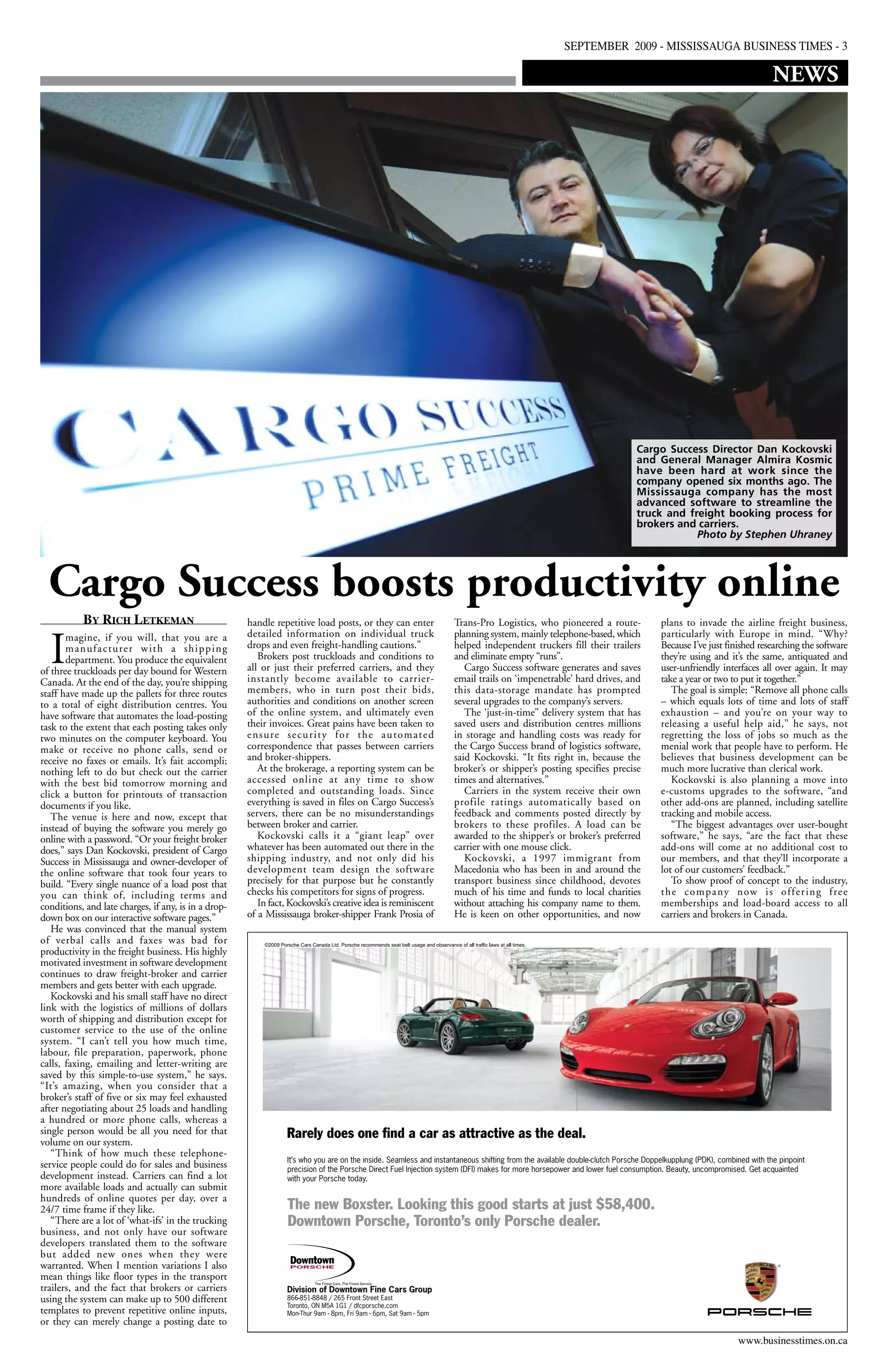 Cargo Success boosts Productivity Online | PDF