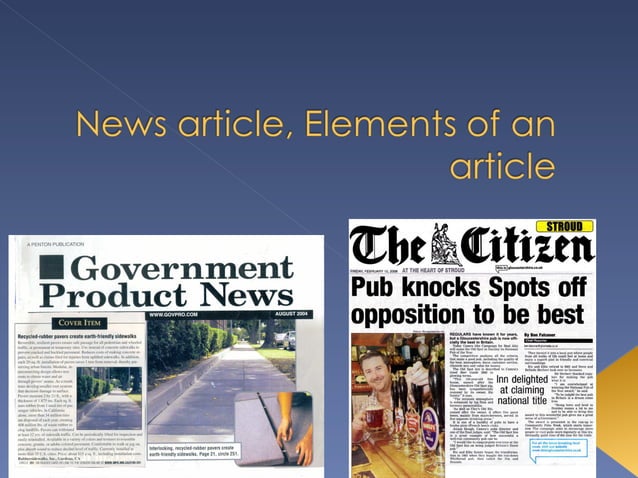 News article, elements of an article | PPT