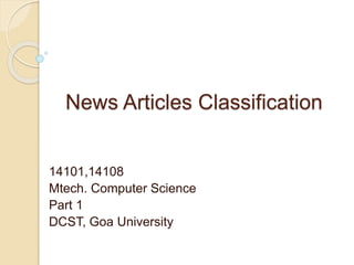 News articles classification | PPTX