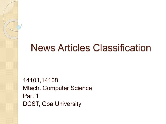 News articles classification | PPTX