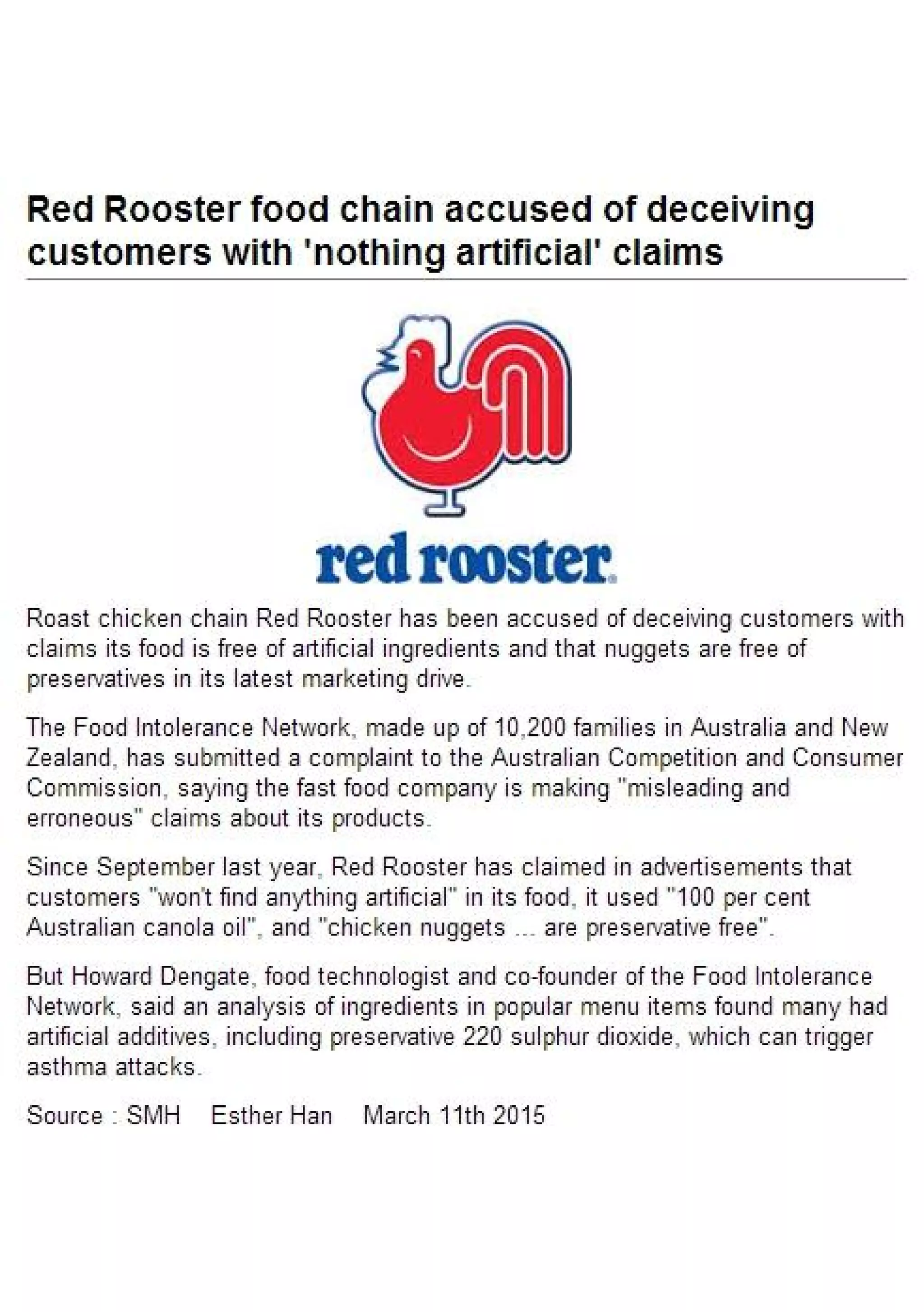 Red Rooster | PDF