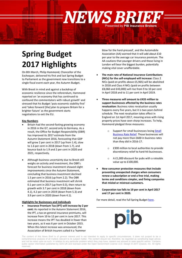 News brief spring budget 2017 highlights | PDF