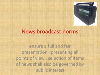 News broadcast codes | PPTX