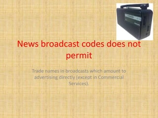 News broadcast codes | PPT