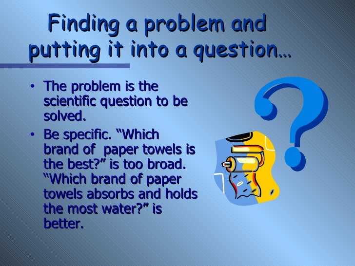 Science Fair Problem Example