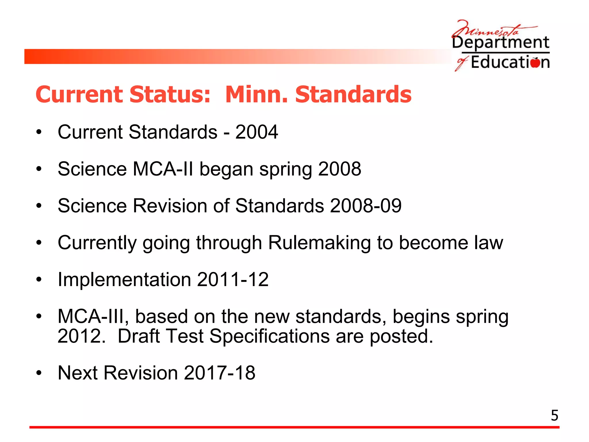 Environmental Concepts in the New MN Science Standards | PPT