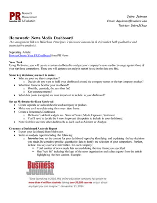 News Media Dashboard Assignment | PDF