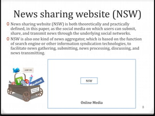 Introduction to News diffusion On News Sharing Website | PPT