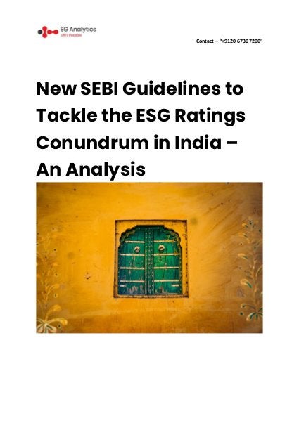 New SEBI Guidelines to Tackle the ESG Ratings Conundrum in India – An ...