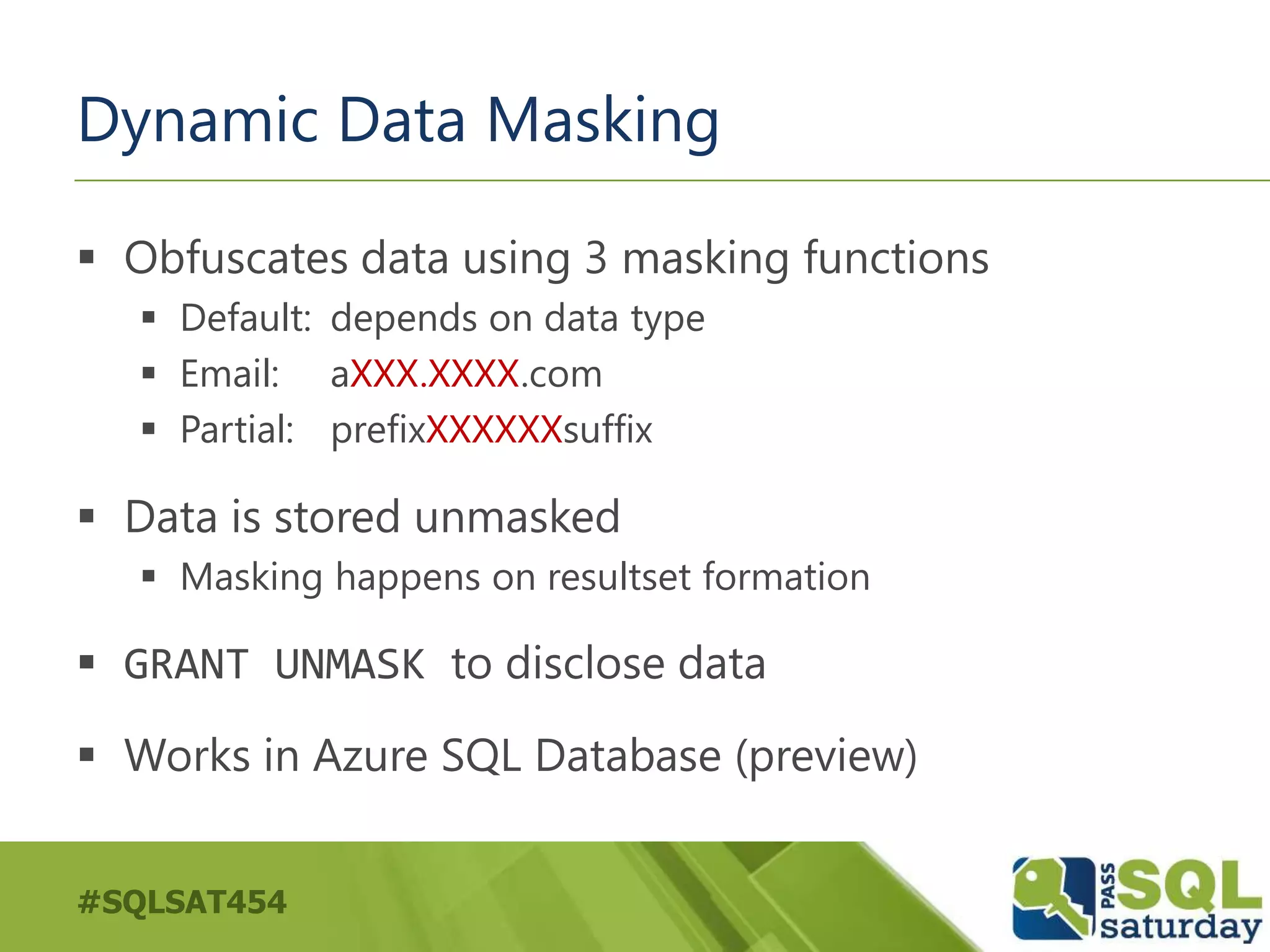 SQL Server 2016 New Security Features | PPT