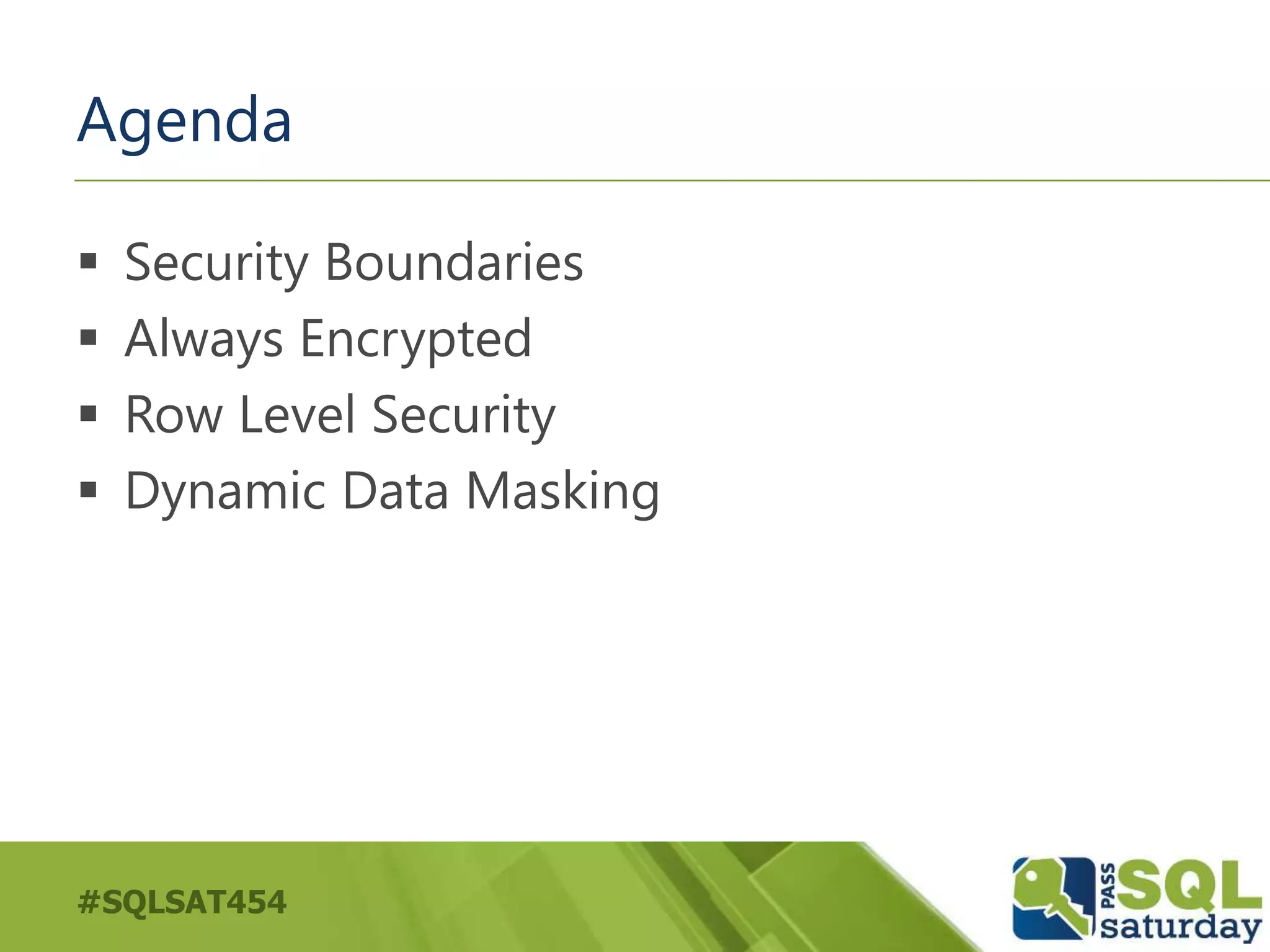 SQL Server 2016 New Security Features | PPT